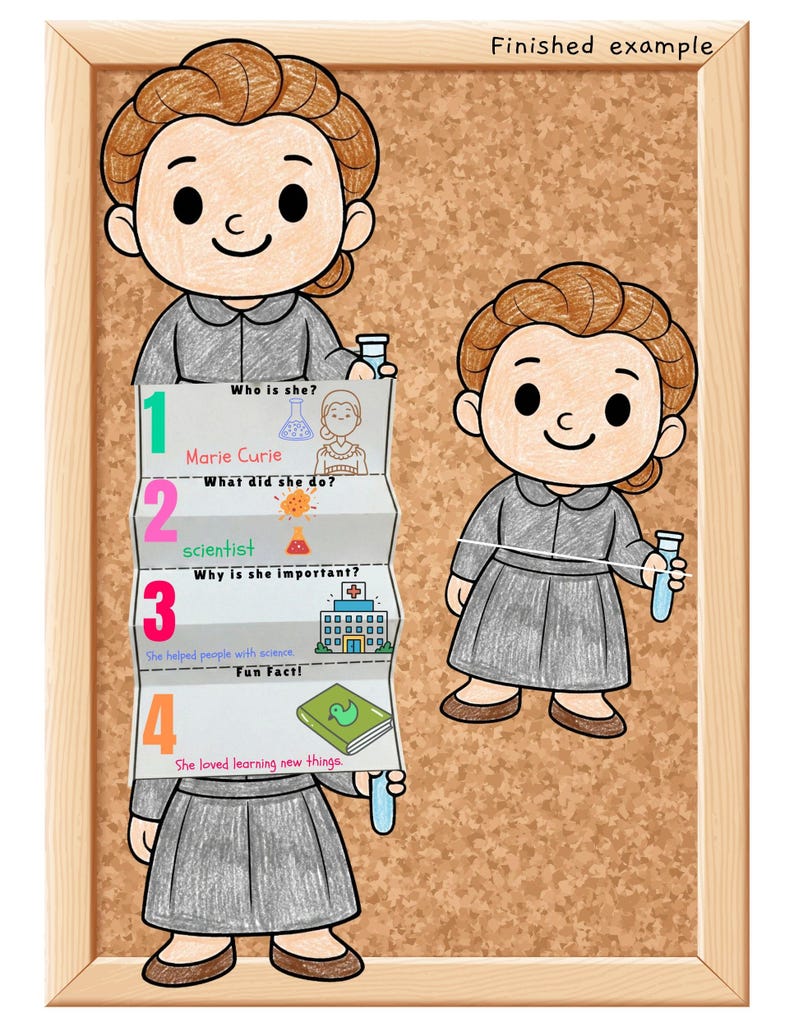 Women’s History Month Marie Curie Fold-out Doll Craft Activity | K–1 ...