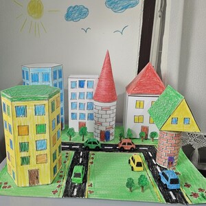 3D Shape City Model Craft: Geometry STEM Activity (instant Download) - Etsy
