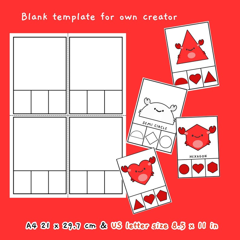 Crab 2D Shape Matching Clip Cards | Preschool & Kindergarten Math ...