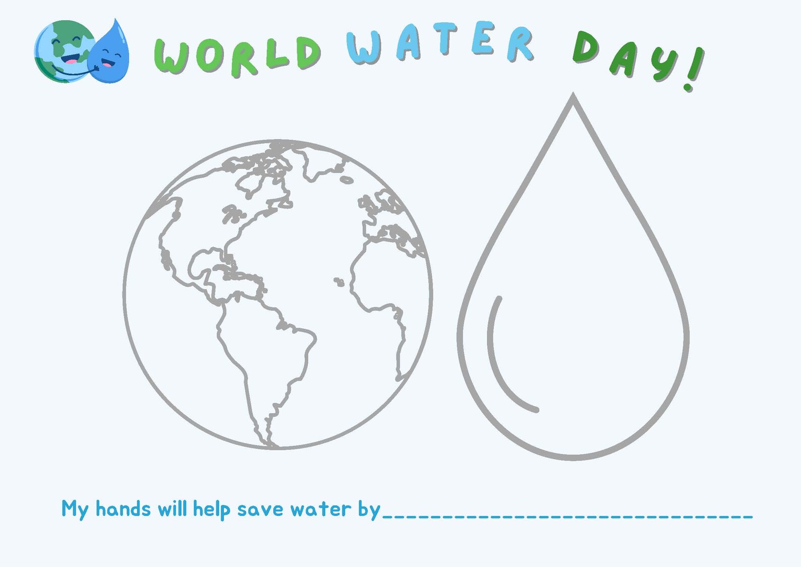 World Water Day Handprint Craft: Classroom Decor (instant Download) - Etsy