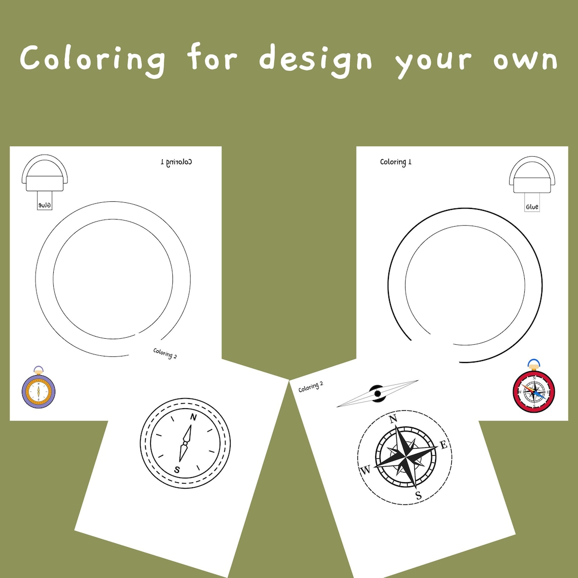 Compass Craft Activity & Writing Prompt: Camping Theme (digital ...