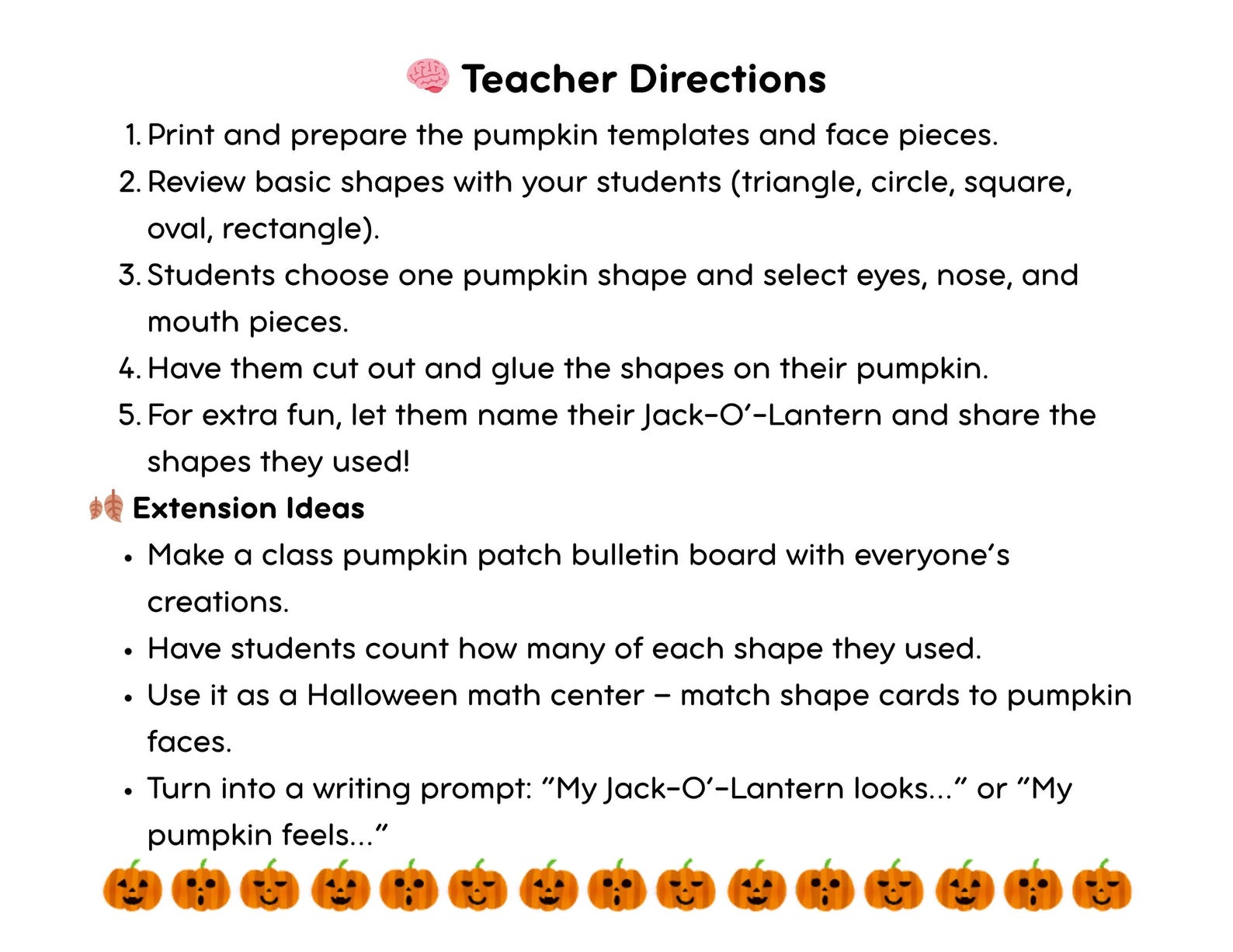 Jack-o'-lantern Craft: Shape Activity for Kids (digital Download) - Etsy