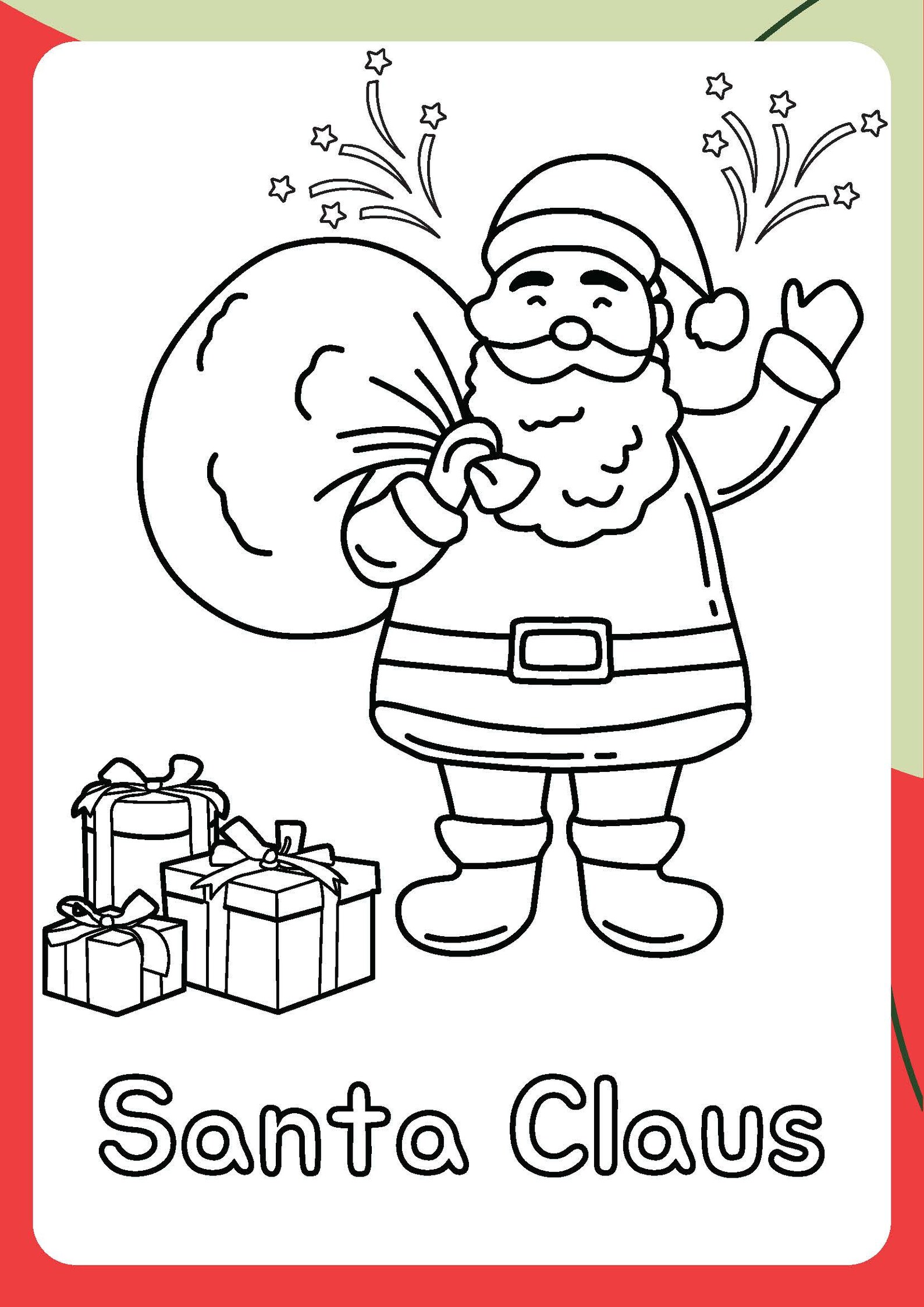 Coloring Pages Christmas Theme With Vocabulary for Kids - Etsy