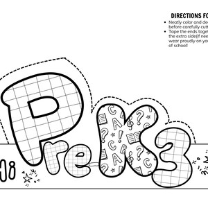 First Day of School Crown, Pre-k Paper Hat Craft + Writing Prompt Back ...