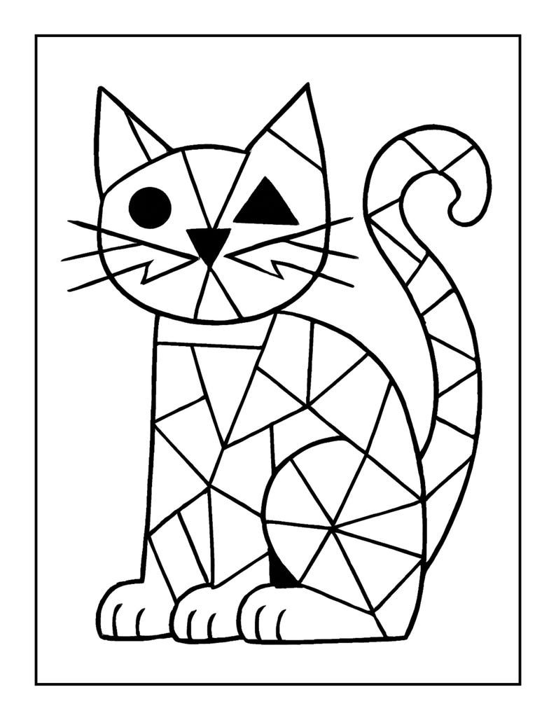 Halloween Picasso Art Coloring Pages: Abstract Designs (digital ...