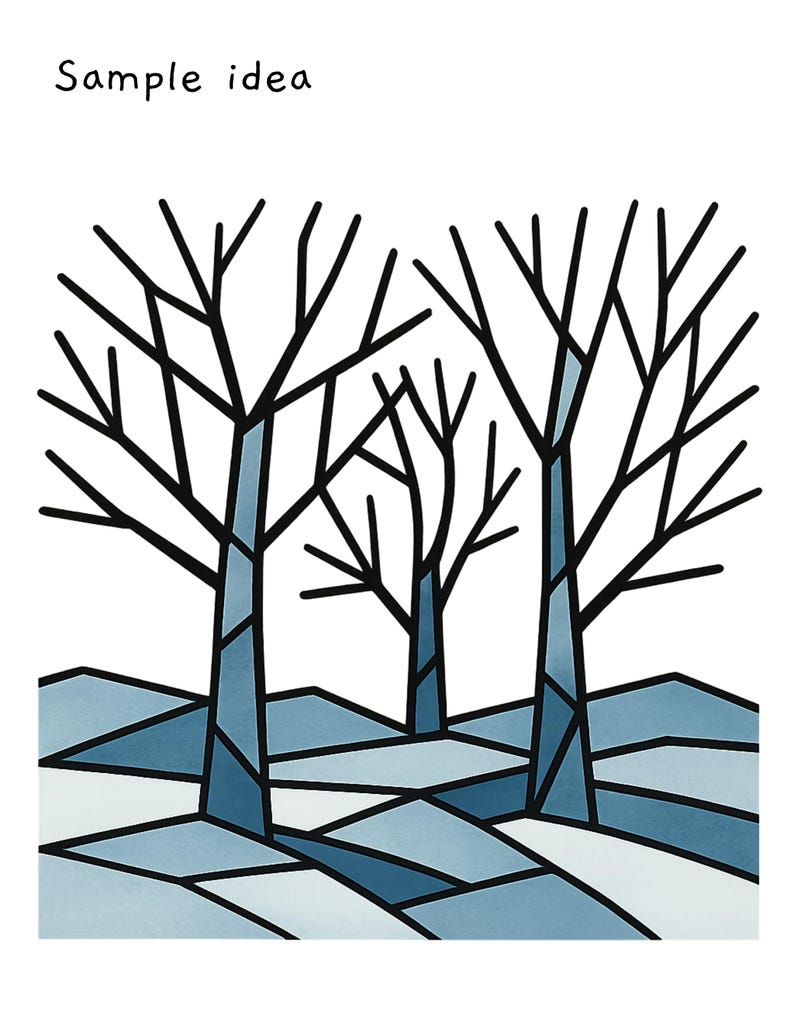 Winter & Arctic Animals Picasso-inspired Cubist Art | Abstract Coloring ...