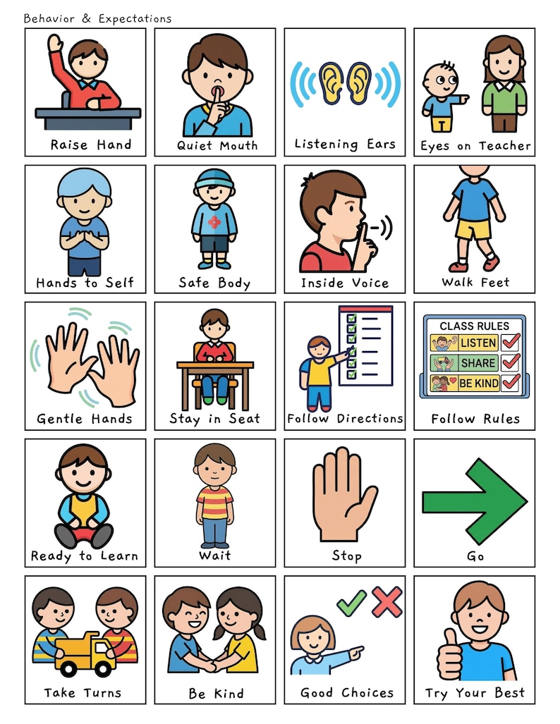 Set 2: Editable Visual Schedule 100 Icons – Classroom Behavior & Home ...