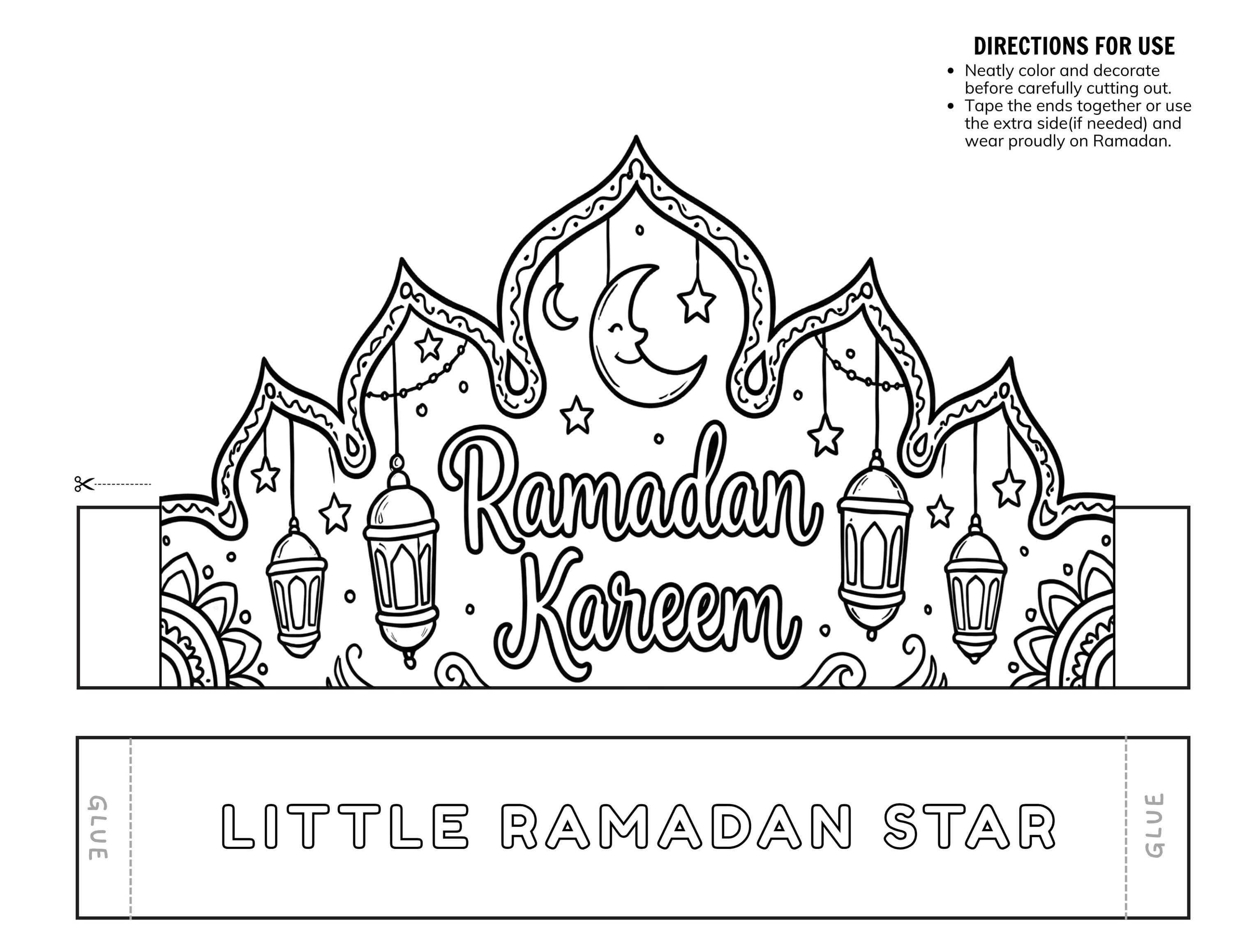 Ramadan Paper Crown Craft | Coloring & Writing Activity | Ramadan ...