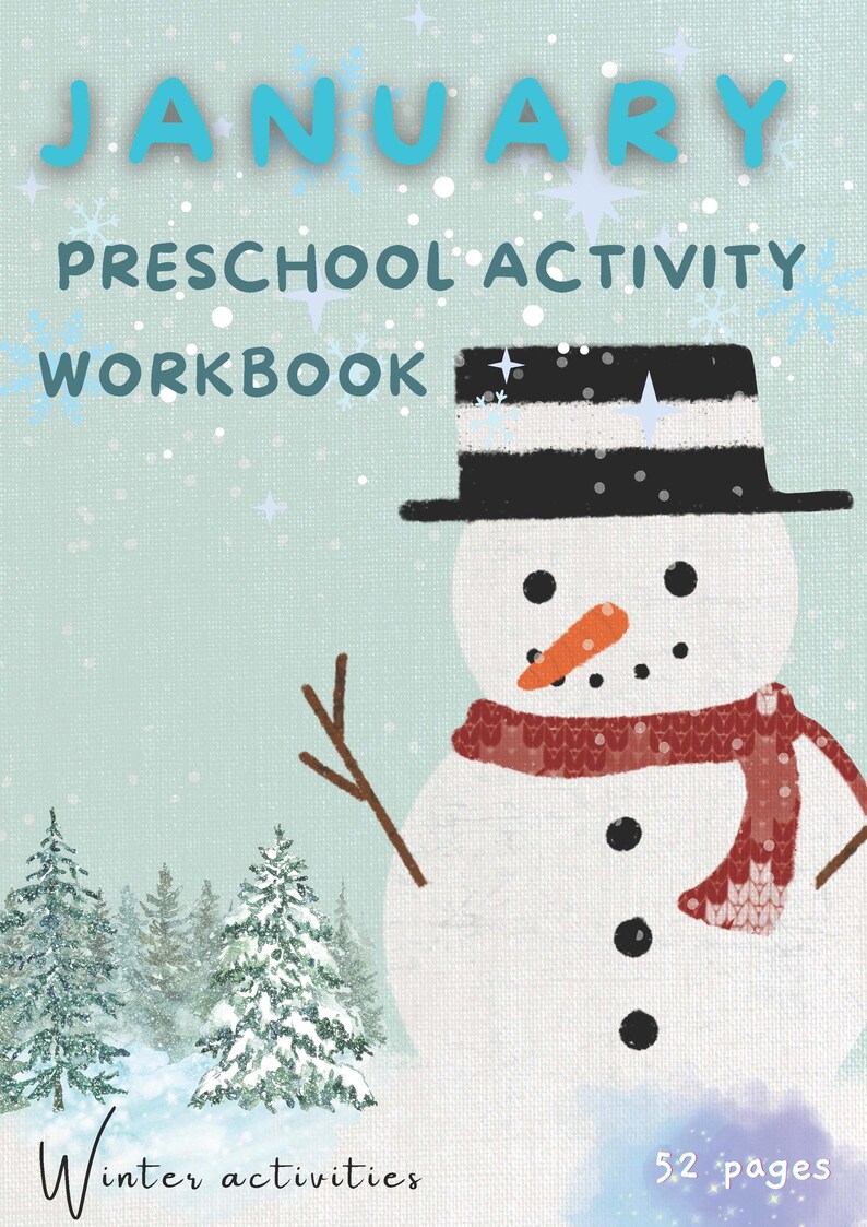 January Preschool Workbook -busy Book-curriculum, Winter Activities ...