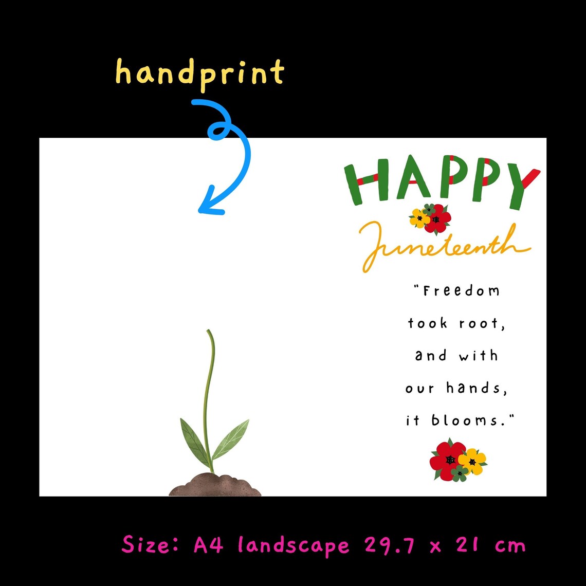 Bundle: Juneteenth Craft Activities Pack – Handprint Art & 1865 Pieces ...