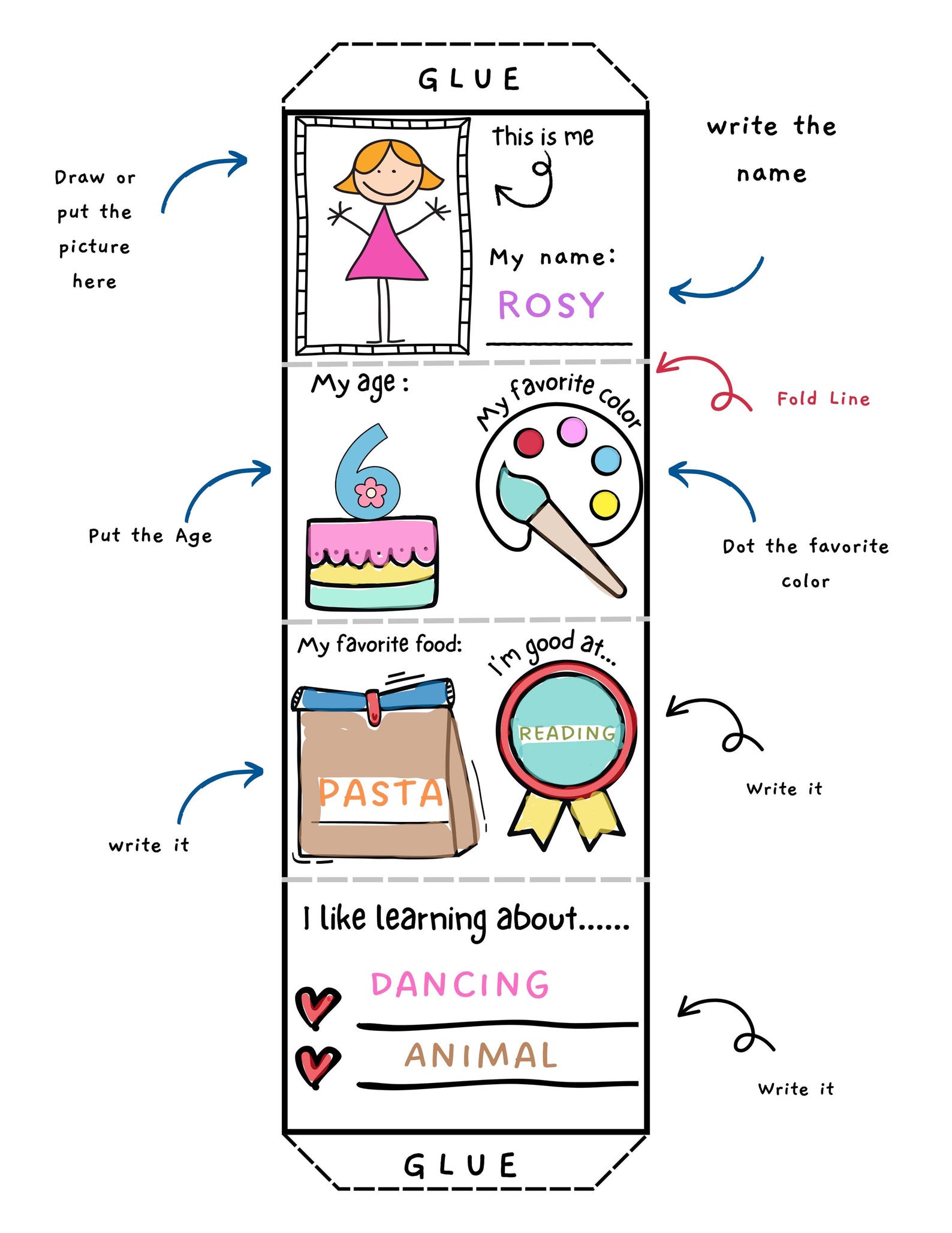 All About Me Pencil & Crayon Foldable Craft | Back to School Activity ...