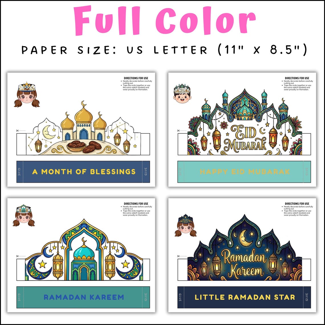 Ramadan Paper Crown Craft | Coloring & Writing Activity | Ramadan ...