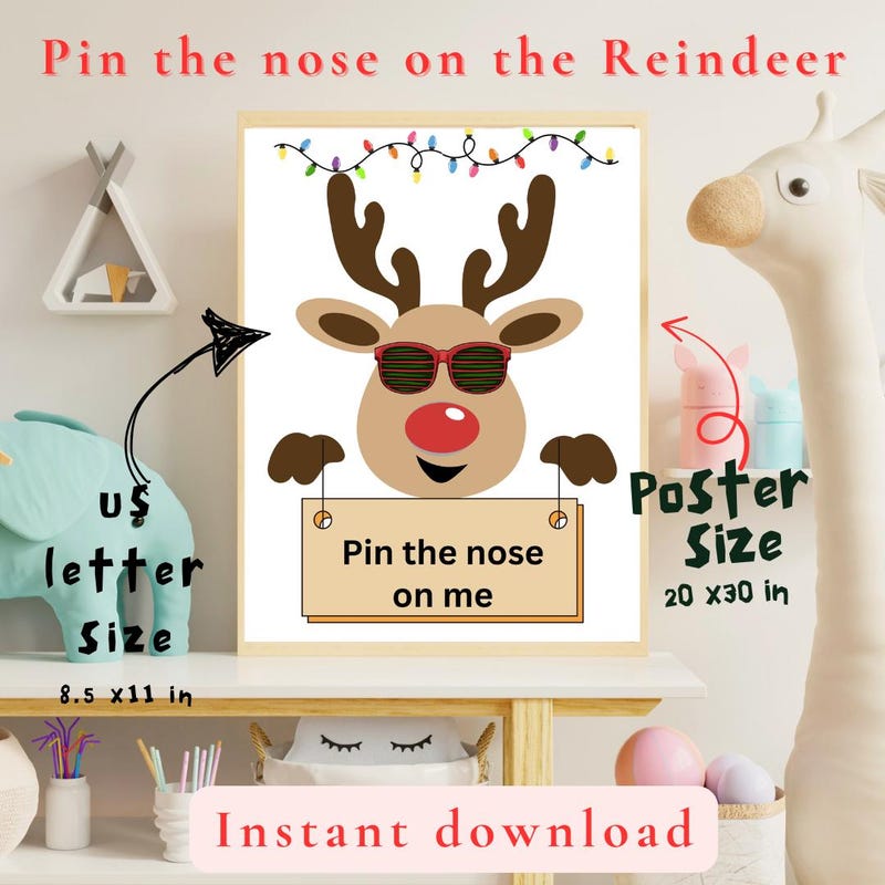 Reindeer Pin - Etsy