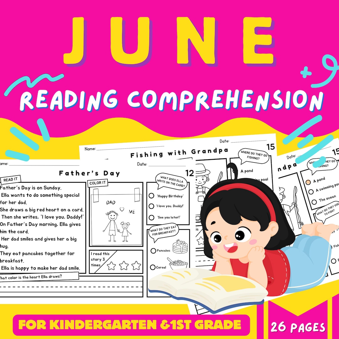 June Reading Comprehension Passages for Kindergarten & 1st Grade ...
