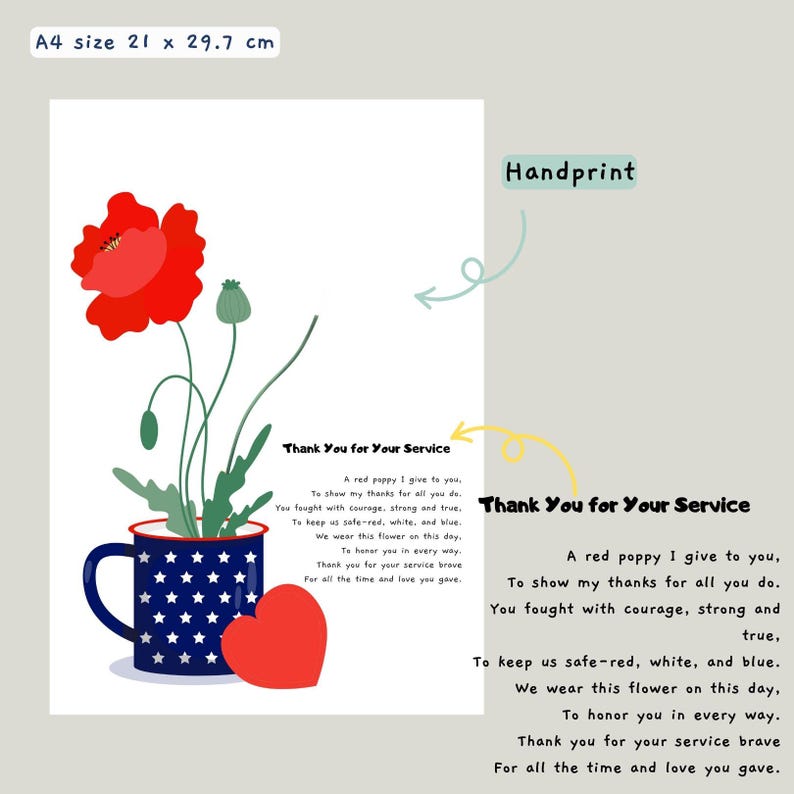 Memorial Day Handprint Craft Bundle: Patriotic Activities (digital ...