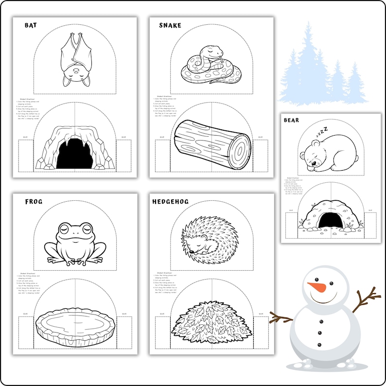 Who’s Sleeping? Hibernation Craft | Interactive Winter Animal Activity ...