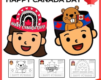 Canada Day Paper Crown Printable Craft Coloring DIY Canada Flag Paper ...