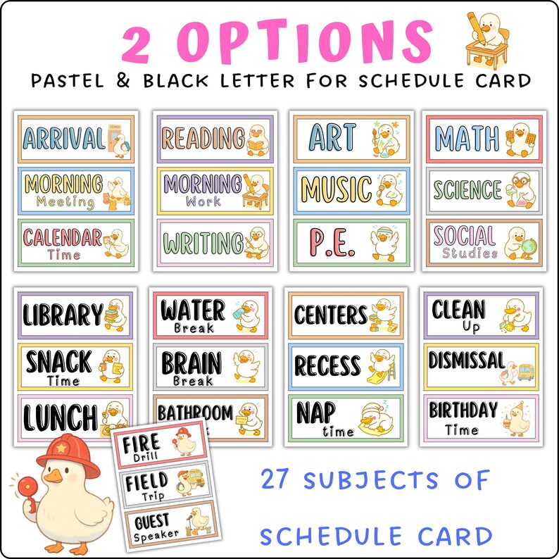 Silly Goose Daily Schedule Cards: Classroom Visual Routine (PDF + PPTX ...