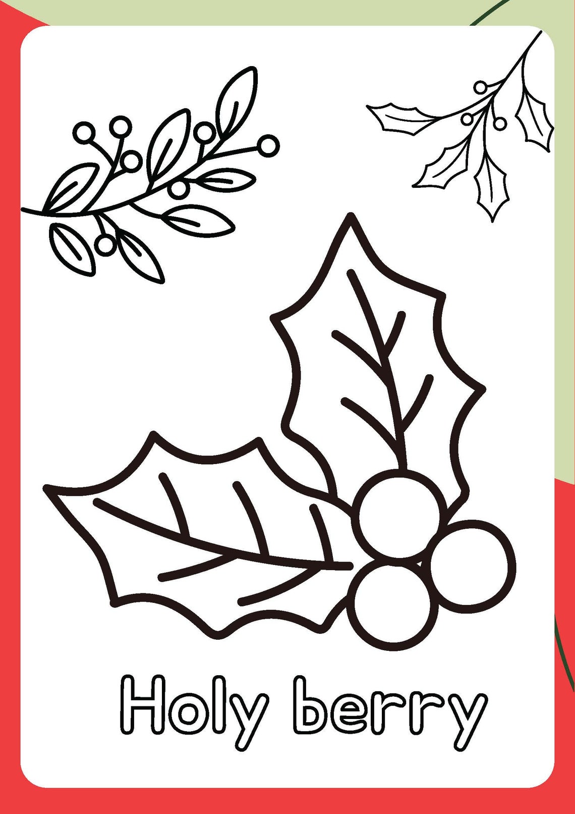 Coloring Pages Christmas Theme With Vocabulary for Kids - Etsy