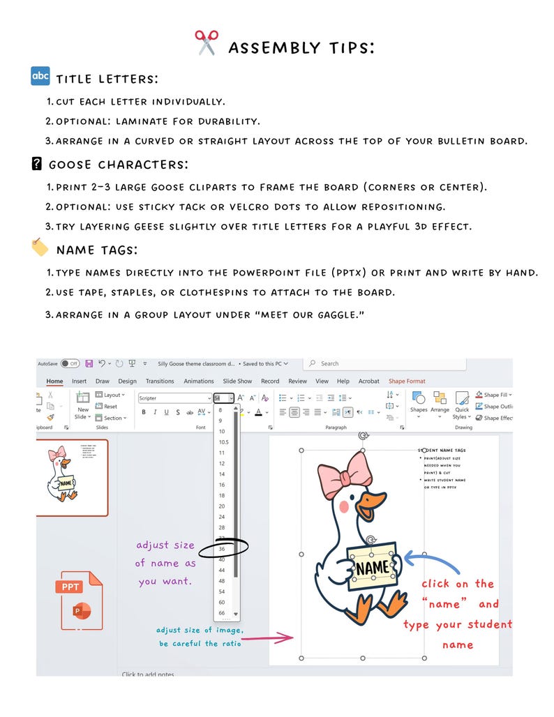 Silly Goose Bulletin Board Kit: Back to School Classroom Decor (digital ...