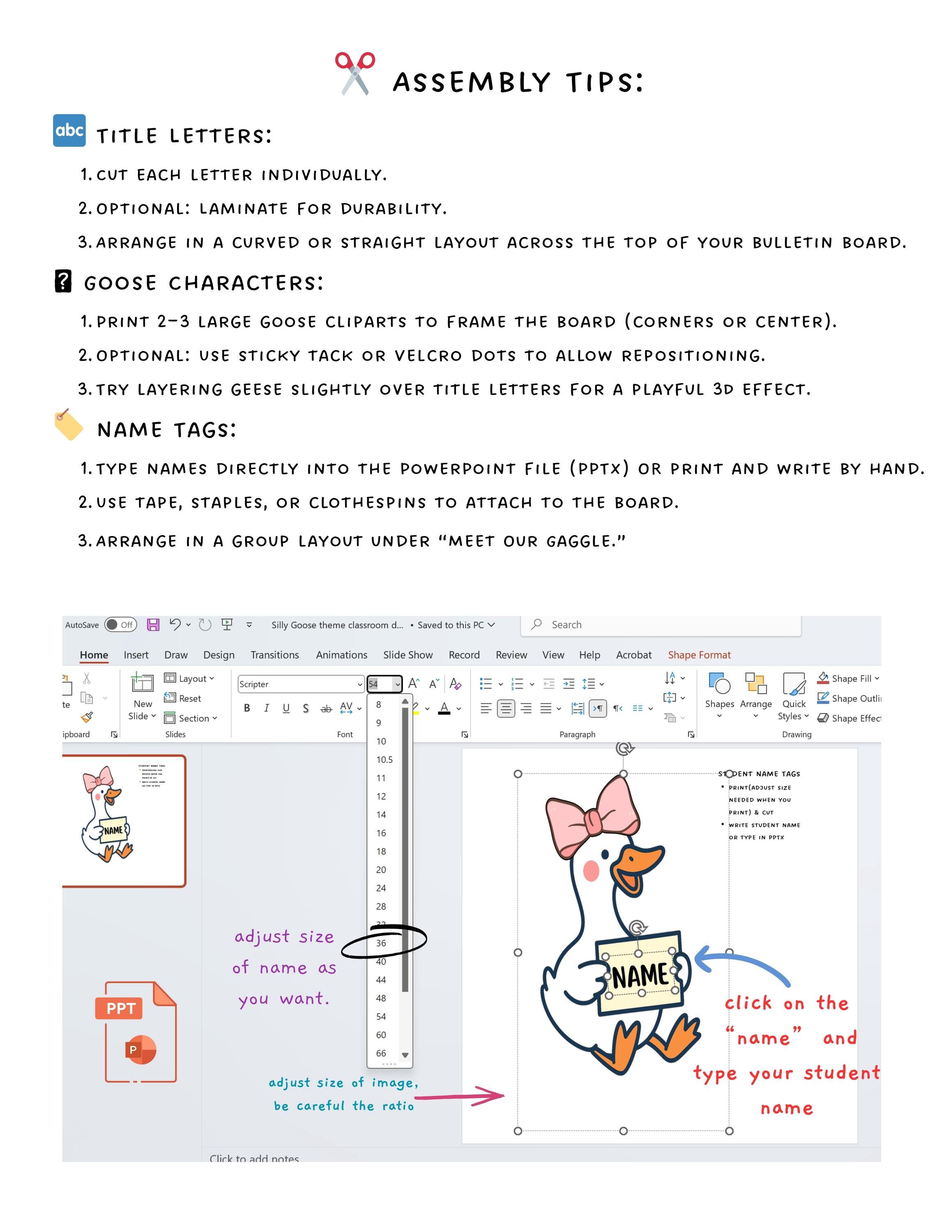 Silly Goose Bulletin Board Kit: Back to School Classroom Decor (digital ...