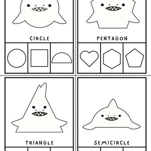 Shark 2D Shape Matching Clip Cards | Preschool & Kindergarten Math ...