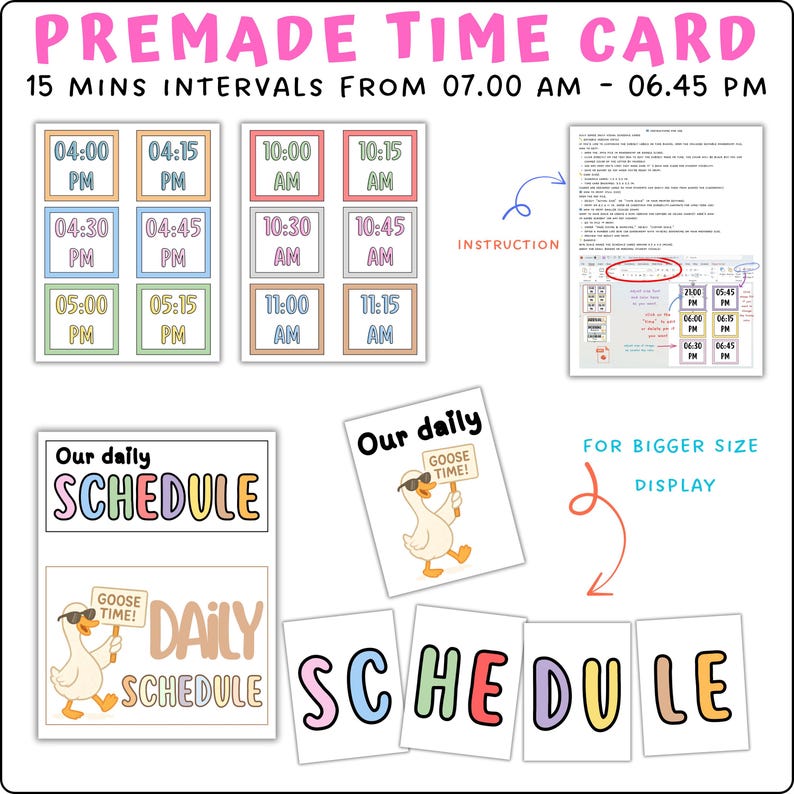 Silly Goose Daily Schedule Cards: Classroom Visual Routine (PDF + PPTX ...