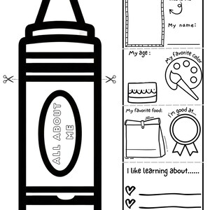 All About Me Pencil & Crayon Foldable Craft | Back to School Activity ...