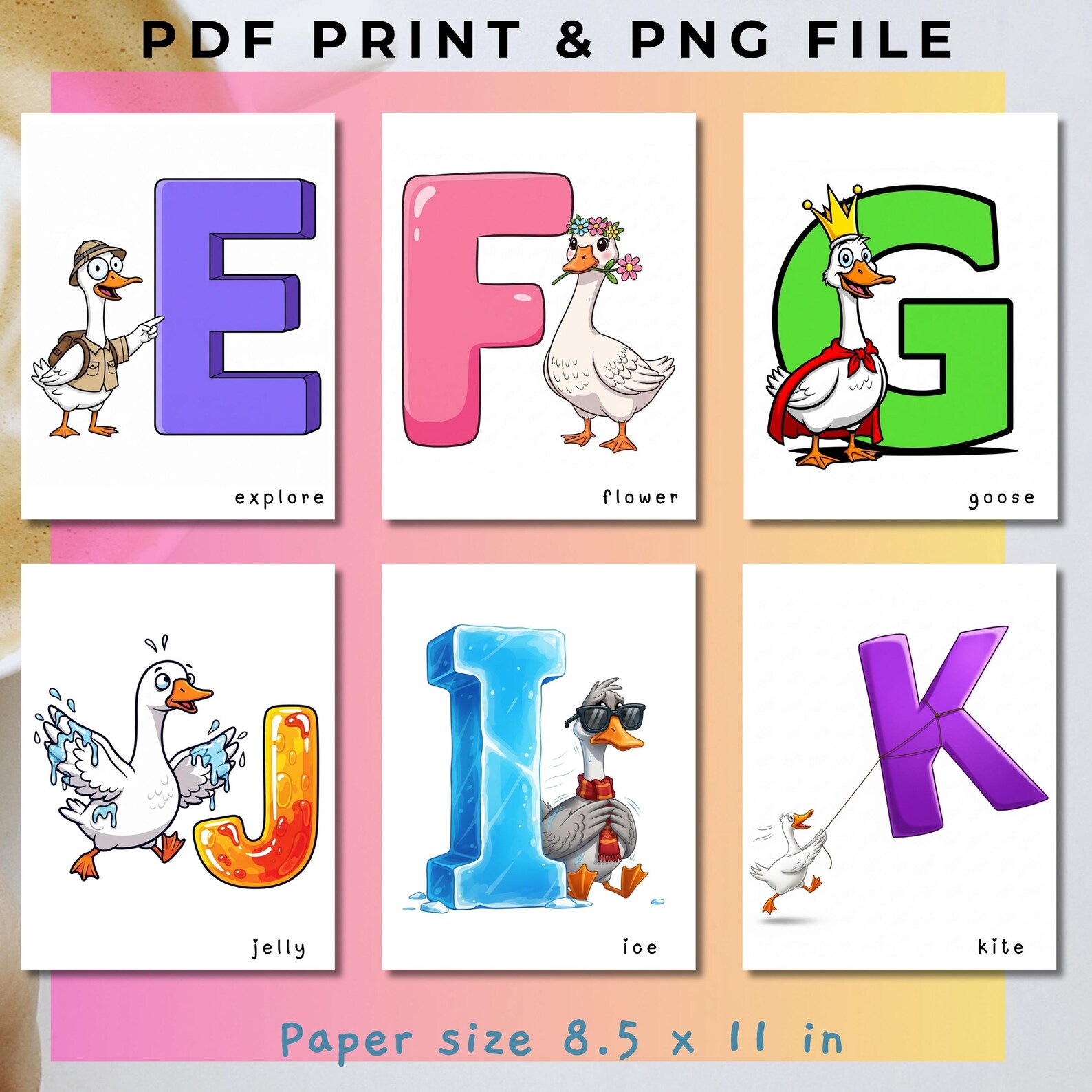 Silly Goose Alphabet Poster Set: Classroom Decor (PDF & PNG ...