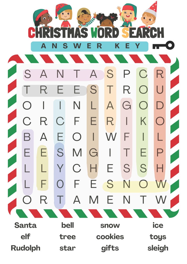 Christmas Word Search, Preschool Xmas Game Activity, Christmas Word ...