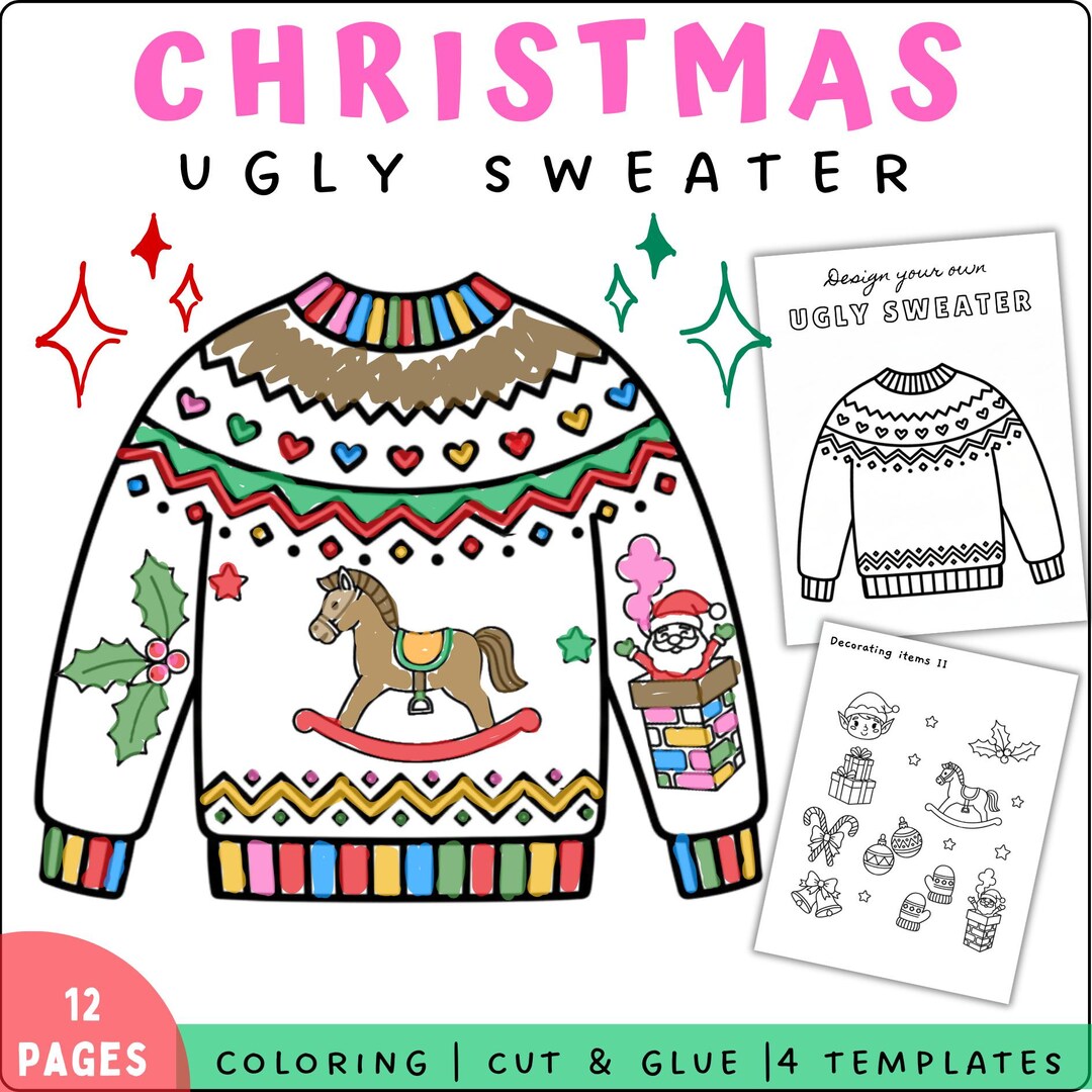 Design Your Own Ugly Sweater Craft | Christmas Art | Cut & Glue ...
