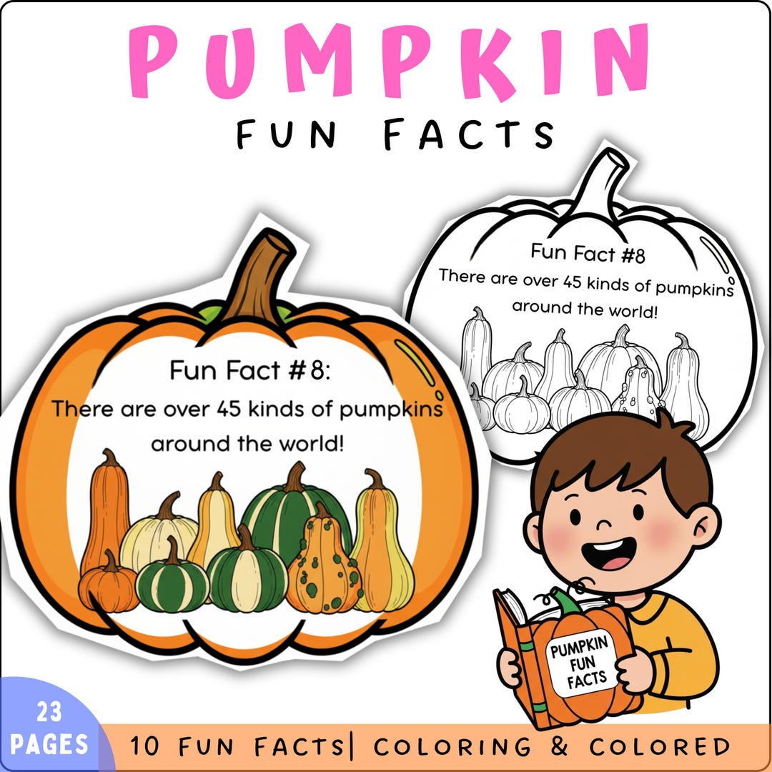 Pumpkin Fun Facts: Fall Bulletin Board & Coloring Pages (digital ...