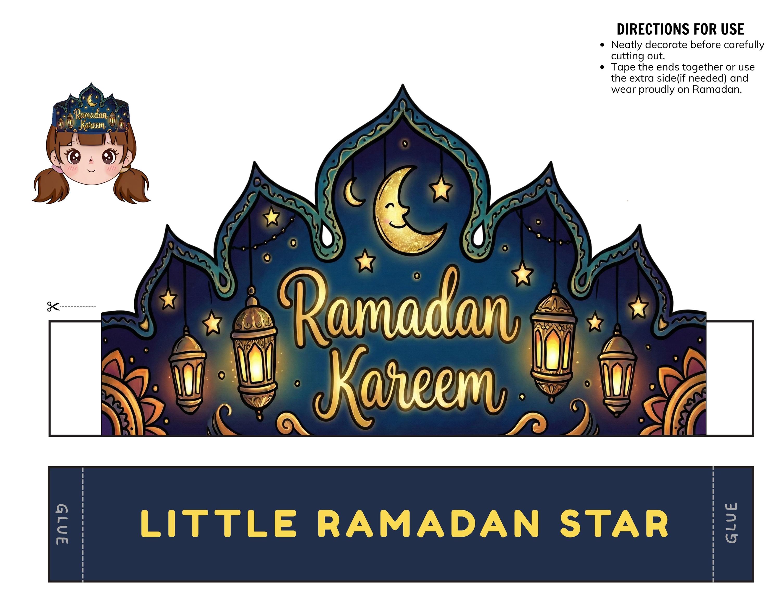 Ramadan Paper Crown Craft | Coloring & Writing Activity | Ramadan ...