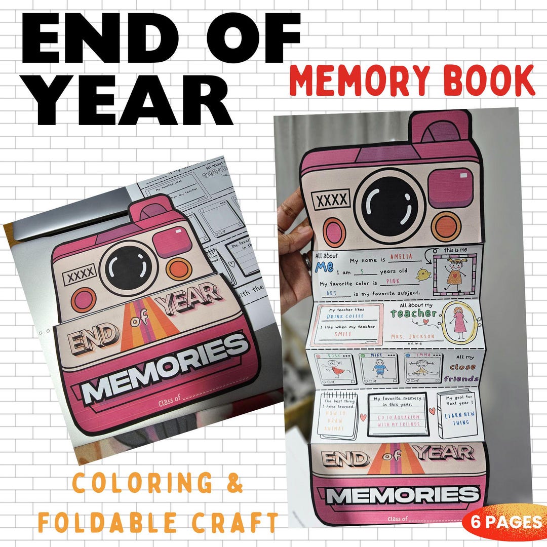 End of Year Memory Book: Camera Craft Activity (printable) - Etsy