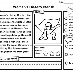 March Reading Comprehension Passages for Kindergarten & 1st Grade, St ...