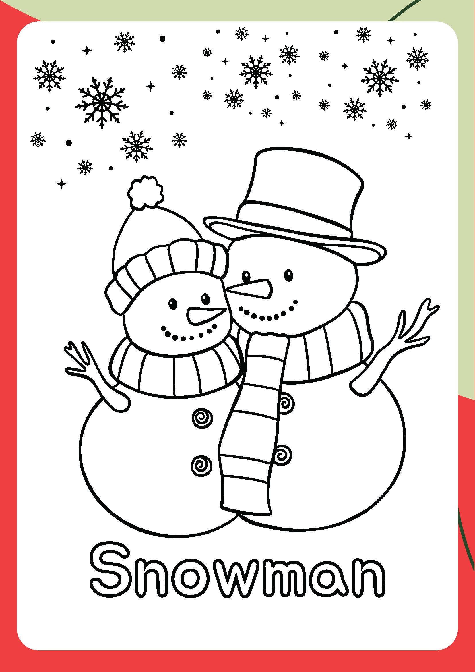 Coloring Pages Christmas Theme With Vocabulary for Kids - Etsy