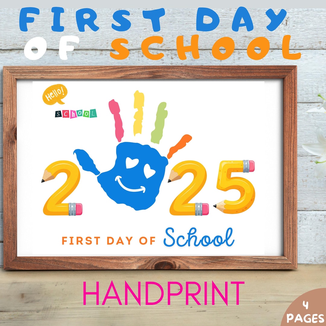 First Day of School 2025 Handprint Craft With Poem | Keepsake Activity ...
