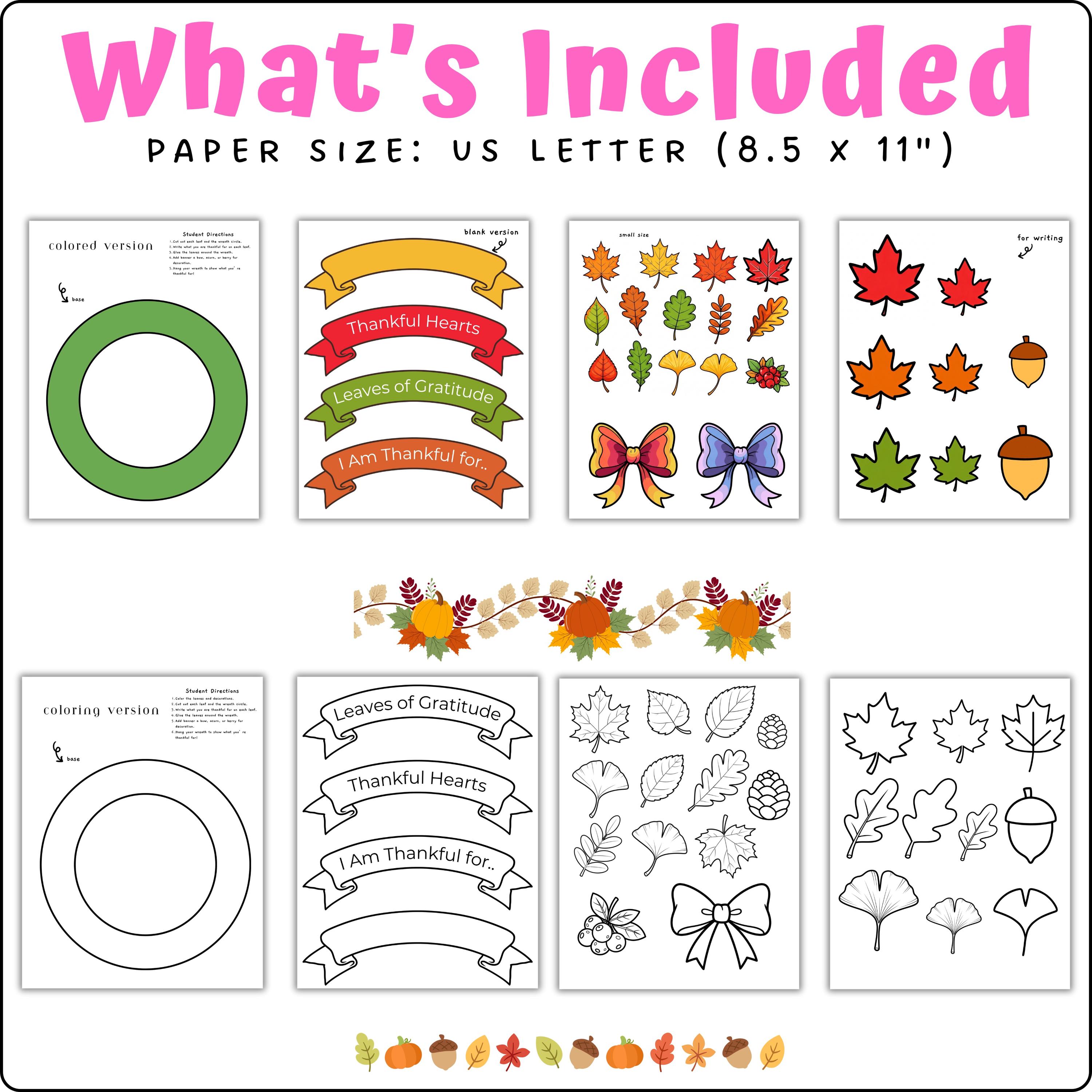 Editable: Leaf Thankful Wreath Craft – Thanksgiving Gratitude Activity ...