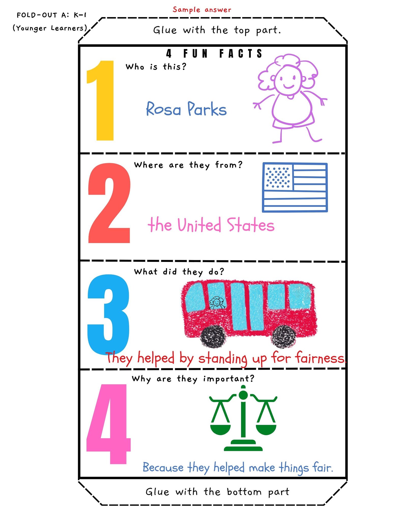 Rosa Parks Fold-out Doll Craft | Black History Month Research ...