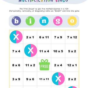 Multiplication Bingo | Multiplication Facts 1-12 , Practice Math Bingo ...
