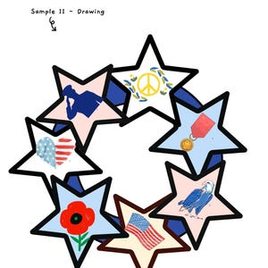 Patriotic Star Wreath Craft: Veterans & Memorial Day Activity (digital ...
