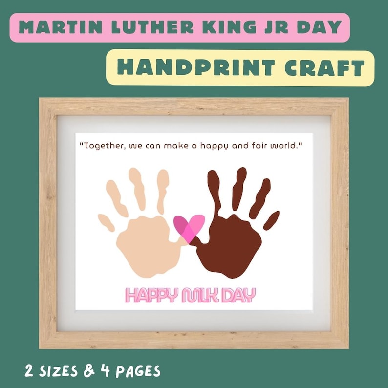 MLK Day Handprint Art Bundle: Black History Month Craft (PDF) - Etsy
