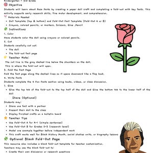 Rosa Parks Fold-out Doll Craft | Black History Month Research ...
