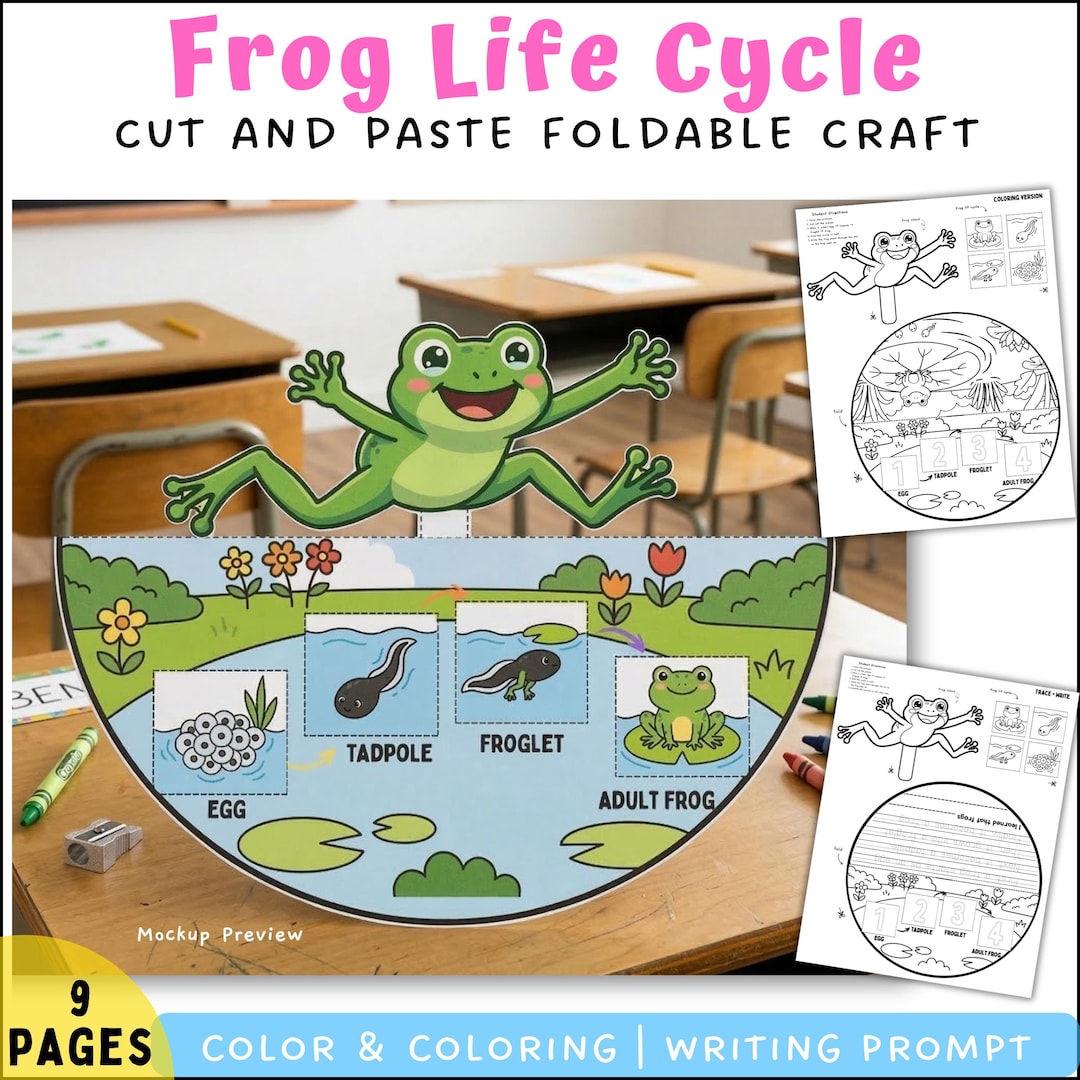 Frog Life Cycle Foldable Craft |cut and Paste Sequencing Activity ...