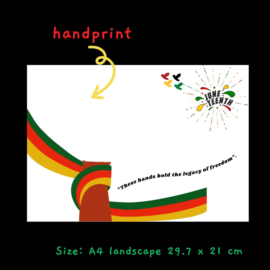 Bundle: Juneteenth Craft Activities Pack – Handprint Art & 1865 Pieces ...