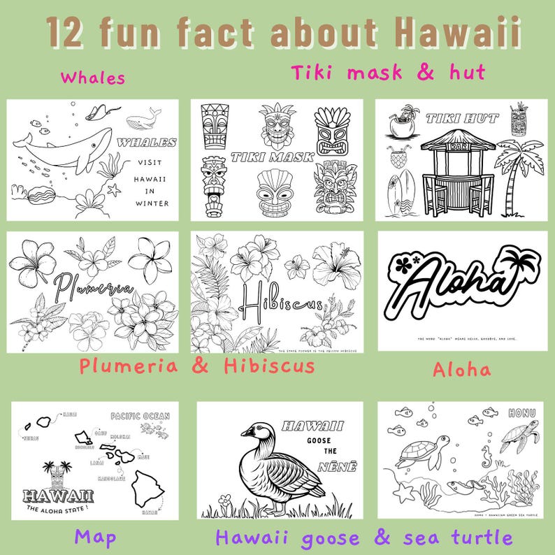 All About Hawaii Coloring Sheets, Luau-themed Activities, Summer, AAPI ...