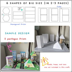 3D Shape City Model Craft: Geometry STEM Activity (instant Download) - Etsy