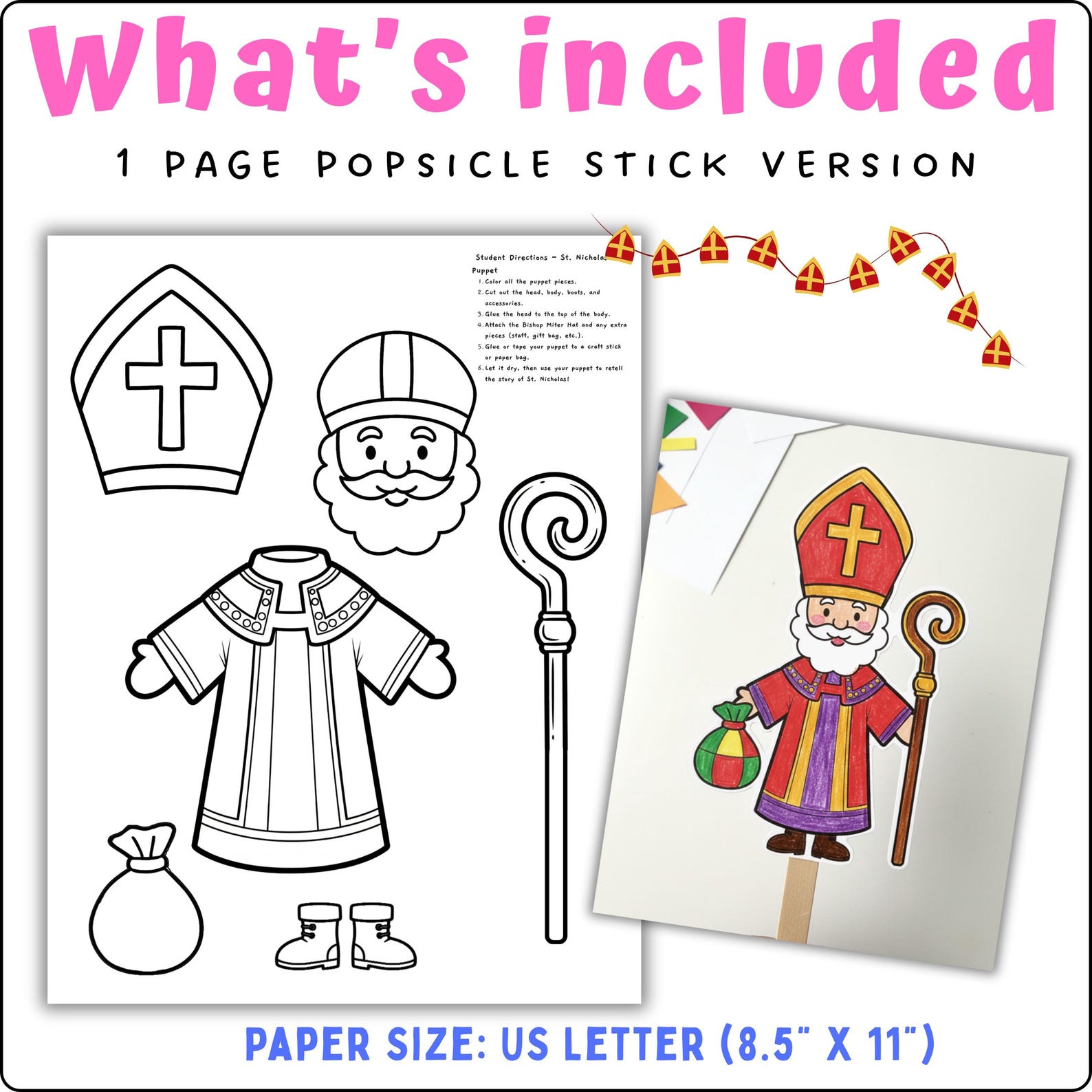 St. Nicholas Day Craft |build-a-saint Puppet (small and Large) | Cut ...