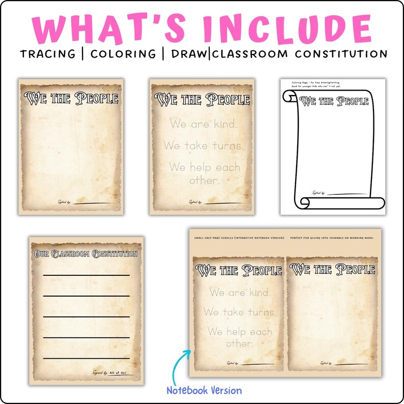 Constitution Day Scroll Craft: Printable Activity for Kids (digital ...