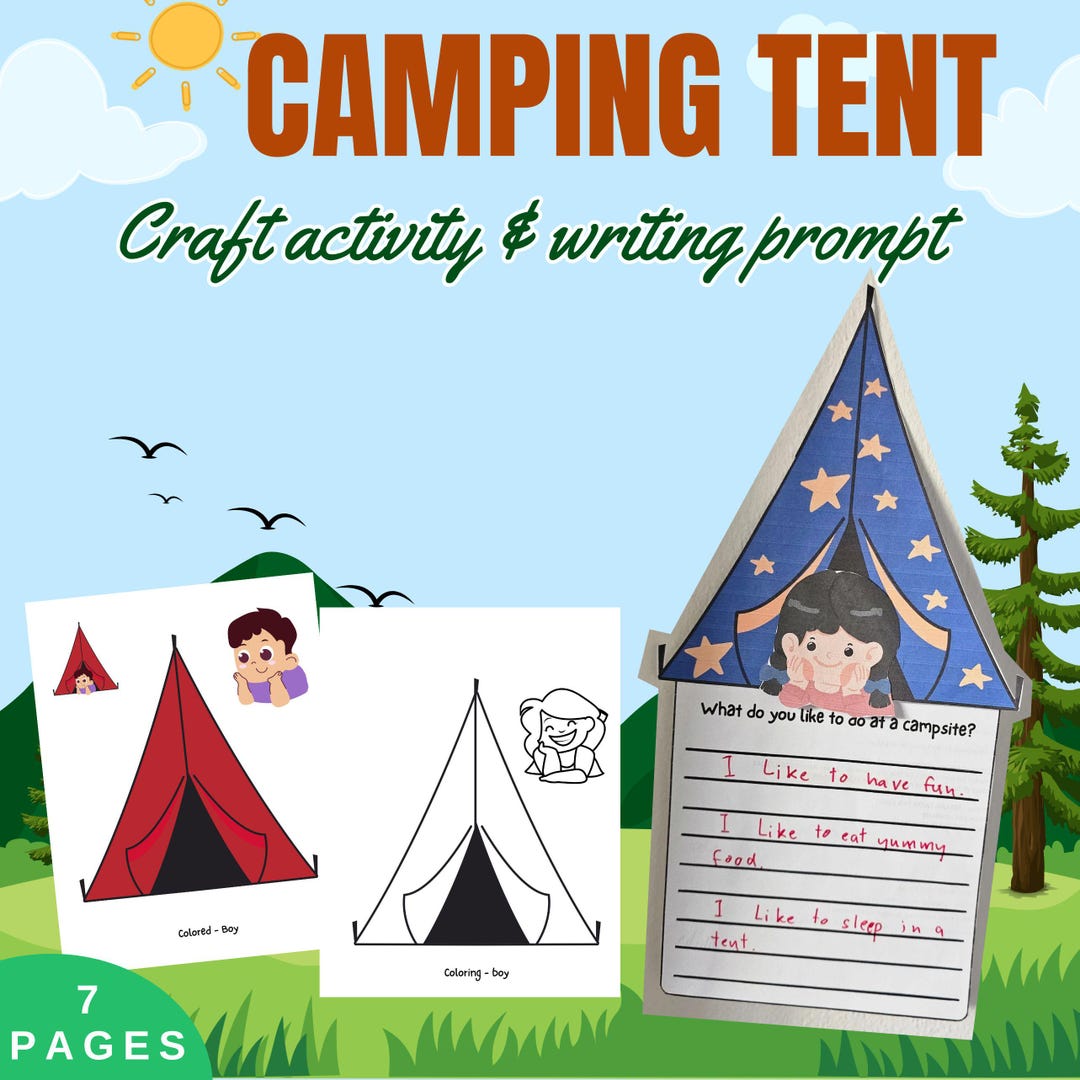 Camping Tent Craft Activity and Writing Prompt | Summer & Camping Theme ...